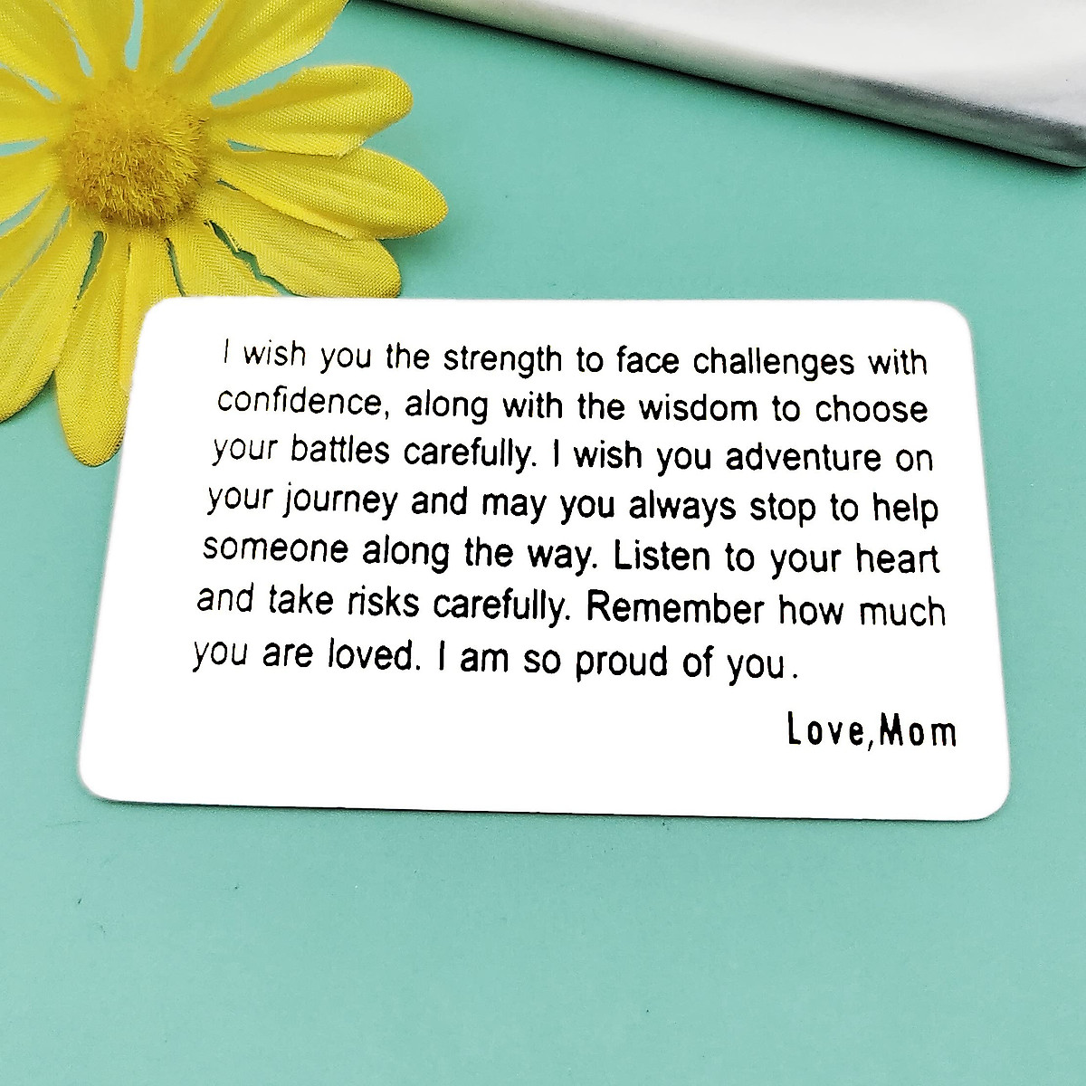 Inspirational Gift from Mom Metal Wallet Insert Card to My Son Gift Daughter Gift Encouragement Gift for Teen Girl Boy Family Gifts Engraved Wallet Insert Card Birthday Graduation Gift Jewelry