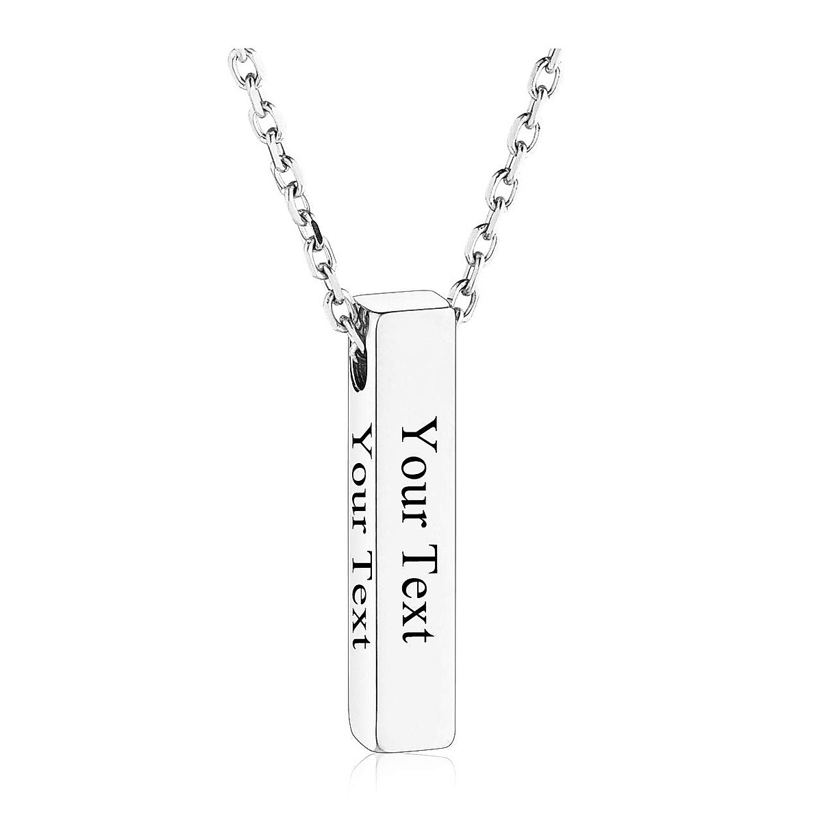PiercingJ Free Engraving Personalized Custom Stainless Steel Urn Memorial Pendant Bar Necklace Bottle Locket Memorial Necklace Ashes Keepsake Cremation Jewelry