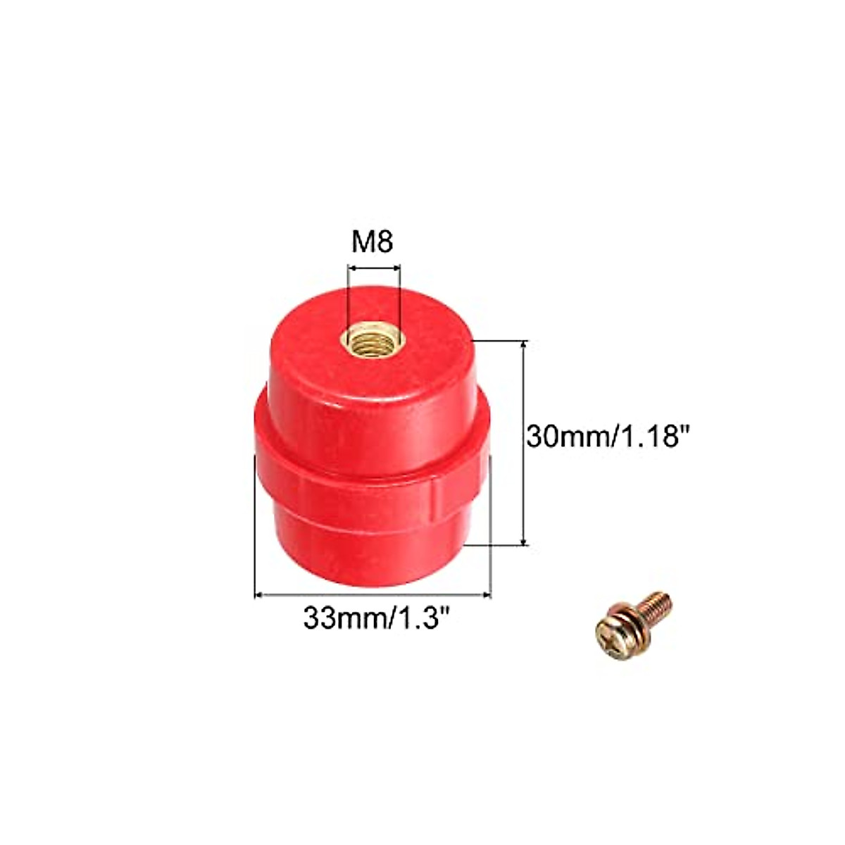 PATIKIL Insulator 8pcs SM30 High-Strength Polyester Standoff Insulators with M8 Screws for Power Distribution Cabinet
