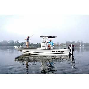 Fishmaster Pro Series Boat T-Top for Center Console Fishing Boats - Universal Fit - Polished and Anodized - Grey Top