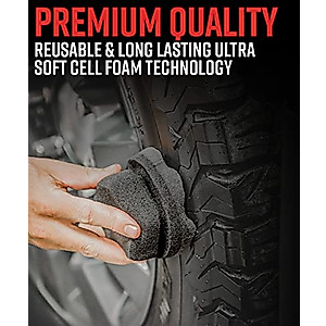 Adam's Polishes Pro Tire Hex Grip Applicator, Tire Shine Car Detailing Foam Sponge Tool, After Car Wash Tire Cleaner, for Vinyl Rubber & Trim Accessories, Wheel Cleaner Rim (1 Pack)
