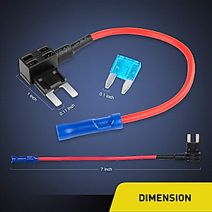 Nilight - 50034R 10 Pack 12V Car Add-A-Circuit Fuse Tap Adapter Mini Atm Apm Blade Fuse Holder with 120 PCS Mini Blade Fuse Assortment Kit (5, 7.5, 10, 15, 20, 25, 30) AMP for Cars,Trucks,Boats