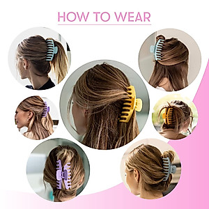 FRAMAR Large Hair Clips For Women – Hair Claw Clip Pack, Hair Clip Claw, Hair Claw Clips For Women, Jaw Clips For Hair, Large Hair Clips Claw, Pinzas Para El Cabello, Hair Clups, Hair Clios