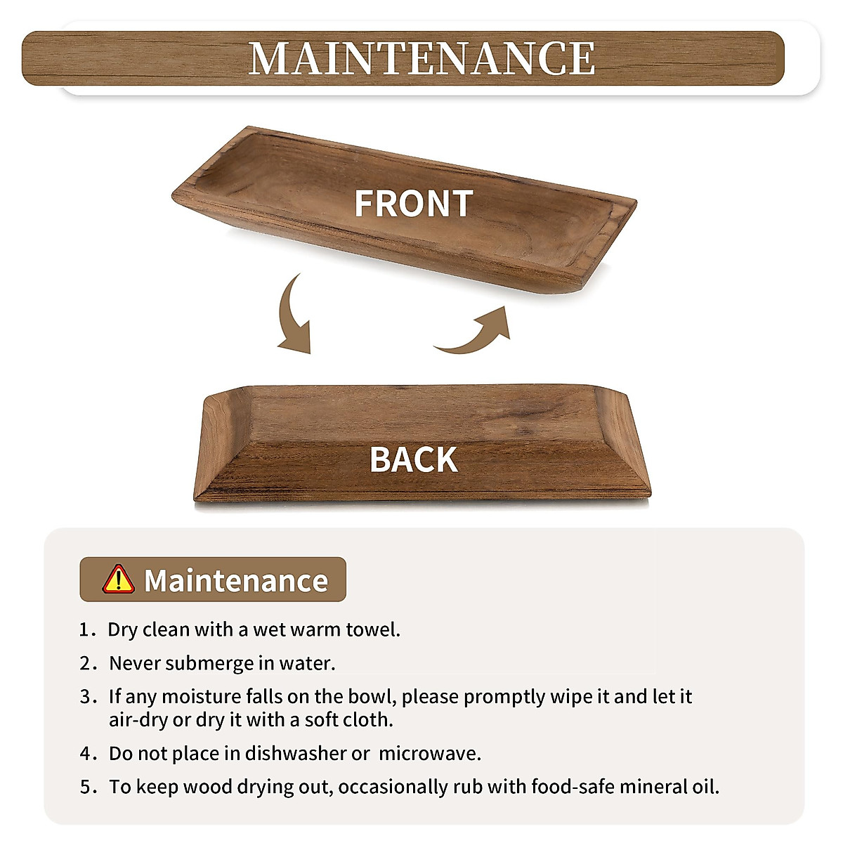 Hanobe Decorative Wood Dough Bowl: Large Long Wooden Centerpiece Table Decorations Natural Candle Holder Tray Decor Rustic Unfinished Centerpieces for Dining Room Kitchen Fruit Bowls, Brown