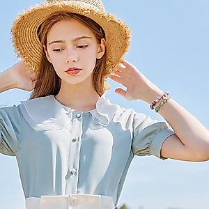 Subiceto 15pcs Natural Gemstone Chakra Crystal Bracelets for Women Men Irregular Tumble Polished Align Gravel Bracelet Colorful Healing Chip Stretch Stone Bracelets Set Dark