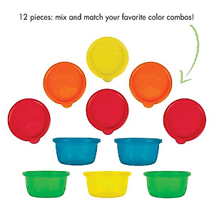 TOMY Take & Toss Toddler Bowls with Lids - 8oz, 6 pack, Colors May Vary (Y1032)