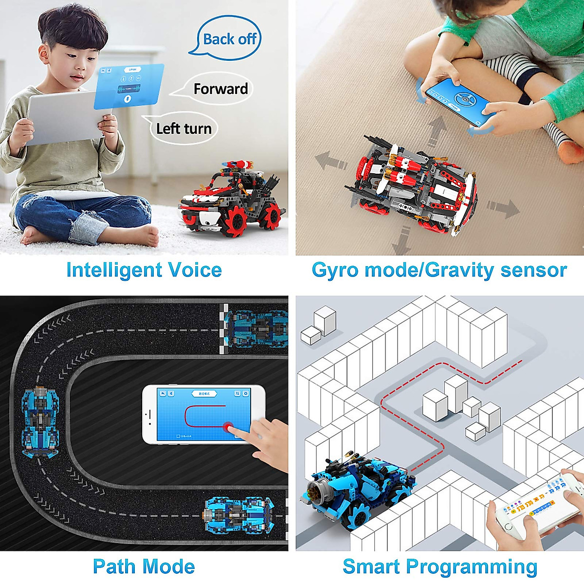 Building Remote Control Car, STEM Toys Set 546 Pcs Building Blocks Kit DIY Rechargeable RC Car with APP & Remote Control, Build Your Own Racing Stunt RC Vehicle for Kids Educational, Early Learning