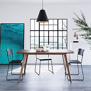 Flats & Castles Wesley Mid-Century Modern Rectangular Dining Table 60" (Rose Oak)