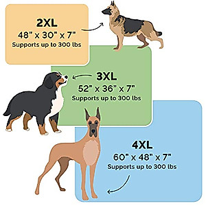 Furhaven XXL Orthopedic Dog Bed Goliath Quilted Faux Fur & Velvet Chaise w/ Removable Washable Cover - Dark Blue, 2XL