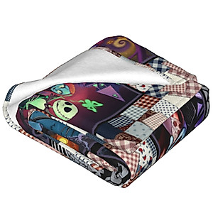 Ennankob Christmas Cartoon Nightmare Throw Blankets Soft Warm Micro Fleece Blanket Novelty Home and Collectible Holidays Party All Seasons for Kids Aldults 50''X40'', Black 3