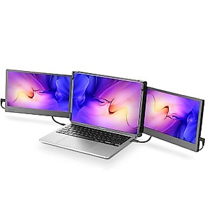 WESTHOD 12" Laptop Monitor Extender, Portable Monitor for Laptop HDMI USB C Screens Extender FHD 1080P, Plug-Play Tri-Screen for 13”-16” Laptops