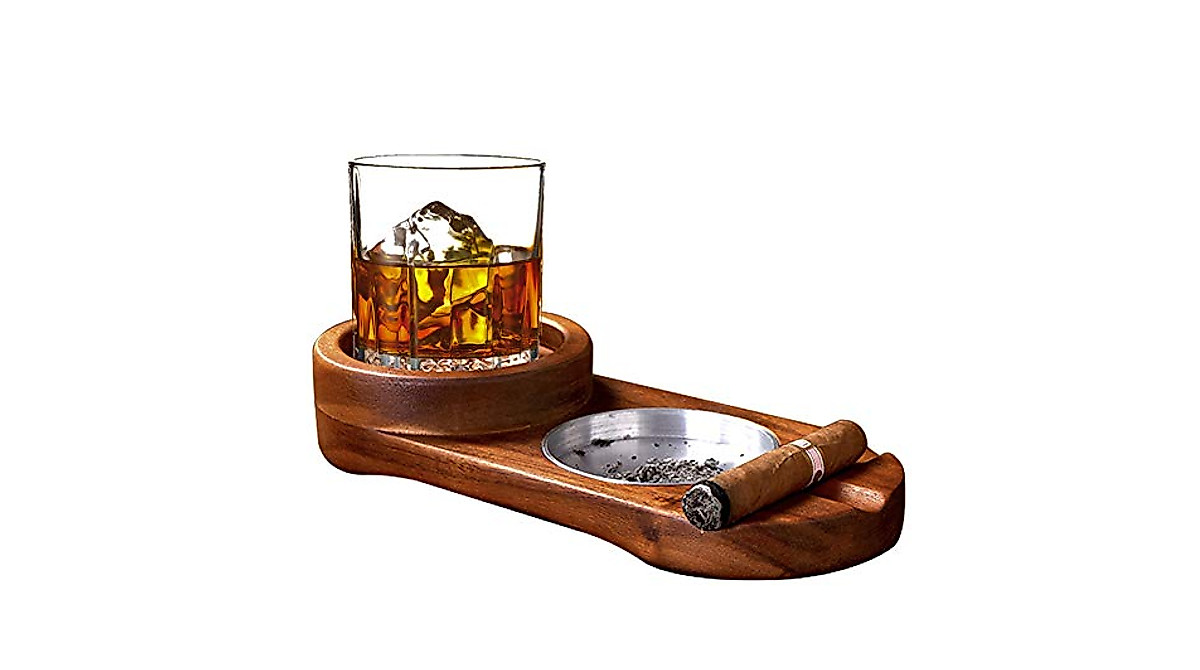 Cigar Ashtray Coaster Tray – Perfect Gift for Whiskey Lovers
