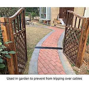 Anbotek - Small 1 Piece - Floor Cord Cover Cord Protector Drop Over Drop Trak Cable Ramp for Office Warehouse - Black