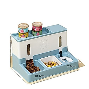 FUUIE Bowls for Food and Water Pet Cat Bowl Cat and Dog Feeder Bowl Double Bowl Kitten Automatic Waterer Puppy Feeding Waterer Pet Supplies (Color : Blue)