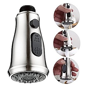 LikeHome Pull Out Spray Head for Pull Down Kitchen Faucet 3 Function Replacement Part for Pull Down Sink in Chrome Finish