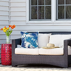JMGBird Pack of 2 Outdoor Waterproof Decorative Pillows with Inserts for Patio Furniture,18x18 Inch Throw Pillow for Couch, Bed, Sofa, Bench, Chair