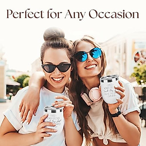 shop4ever A Wise Woman Once Said F This And She Lived Happily Ever After Engraved Insulated Stainless Steel Wine Tumbler with Lid 12 oz. Funny Divorce Retirement Feminist Gift (White)