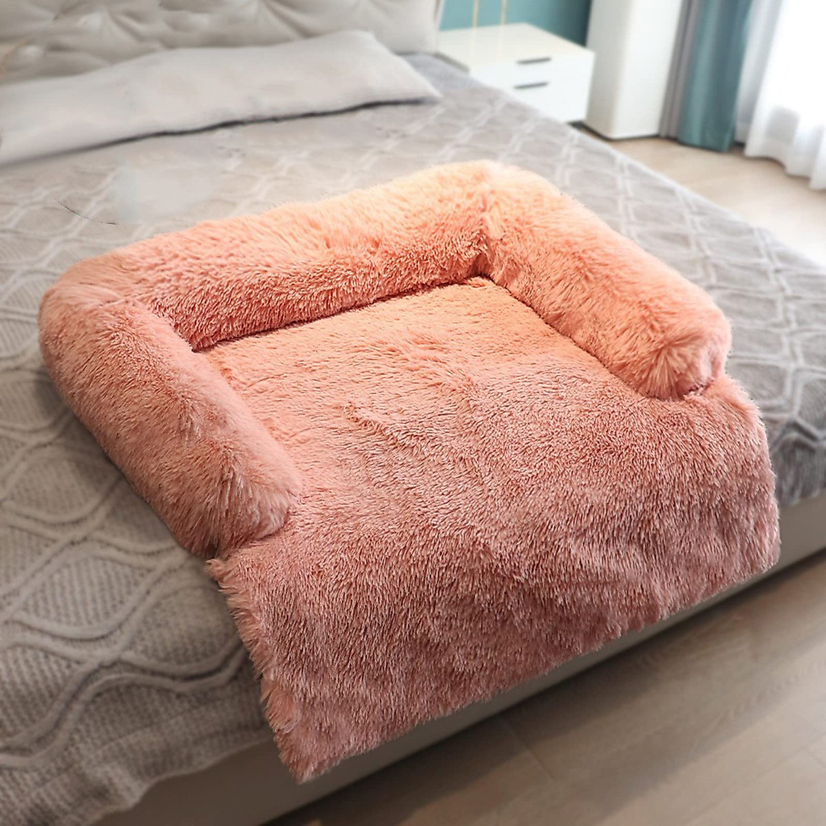 Dog Beds Calming Medium Dog Bed Prime of Day Deals Square Dog Accessories Plush Washable Self Warming Cat Mat Fluffy Ultra Soft Anti Dog Anxiety Dog Bed