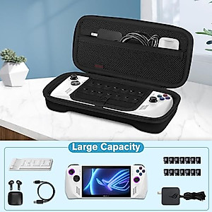 Fintie Case for ASUS ROG Ally X 2024 / ROG Ally 2023, Shockproof Protective Cover Hard Shell with Inner Pocket & 14 Game Card Slots, Black