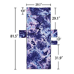 Beach Chair Cover with Side Pockets Pool Towel Chaise Lounge Cover Microfiber Tie Dye Beach Towel for Holidays, Sunbathing (Purple)
