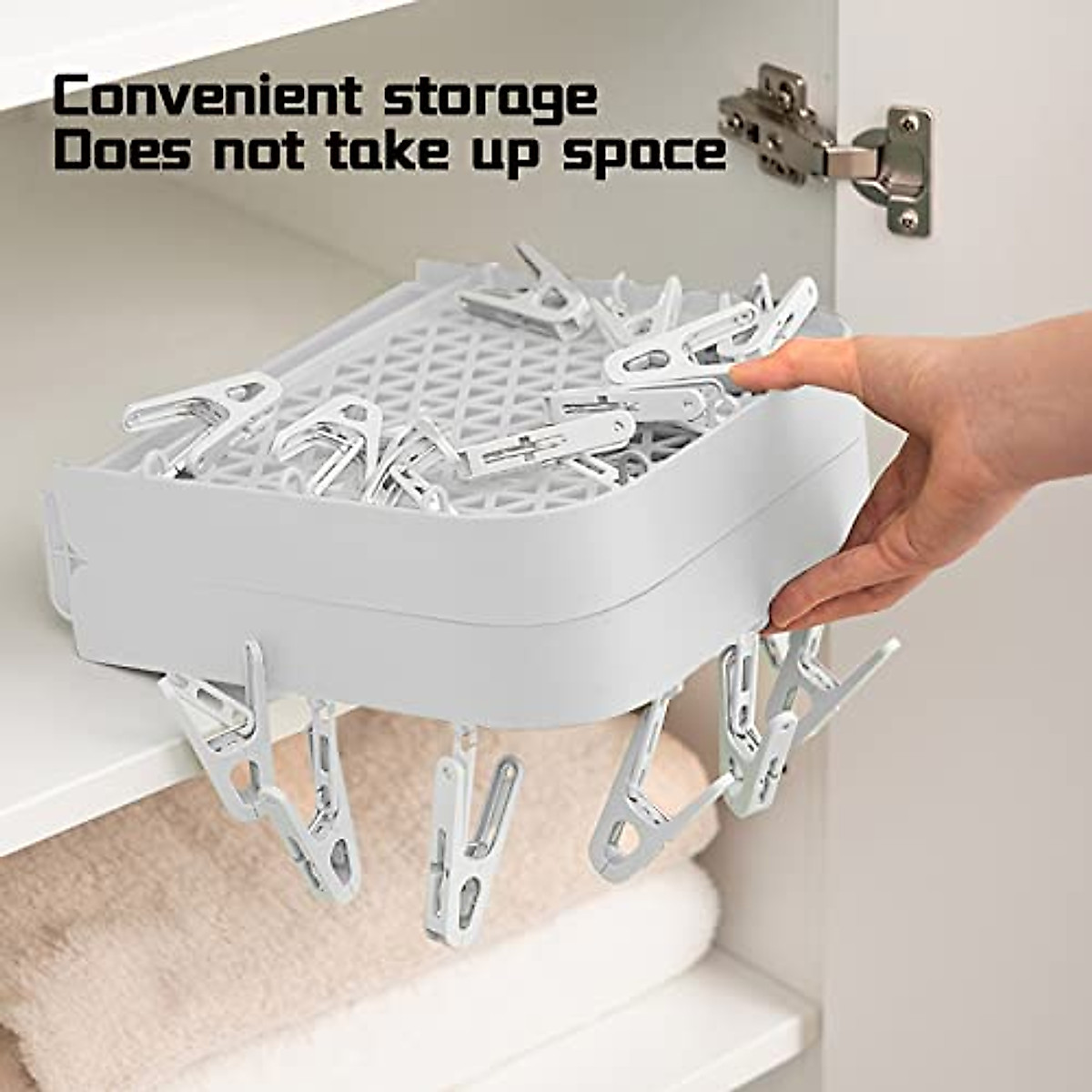 MMXYYUU Multi-Functional Drying Rack with Multiple Clips – Sock Hanger – Drip Hanger – Underwear Rack – Underwear Hanger –