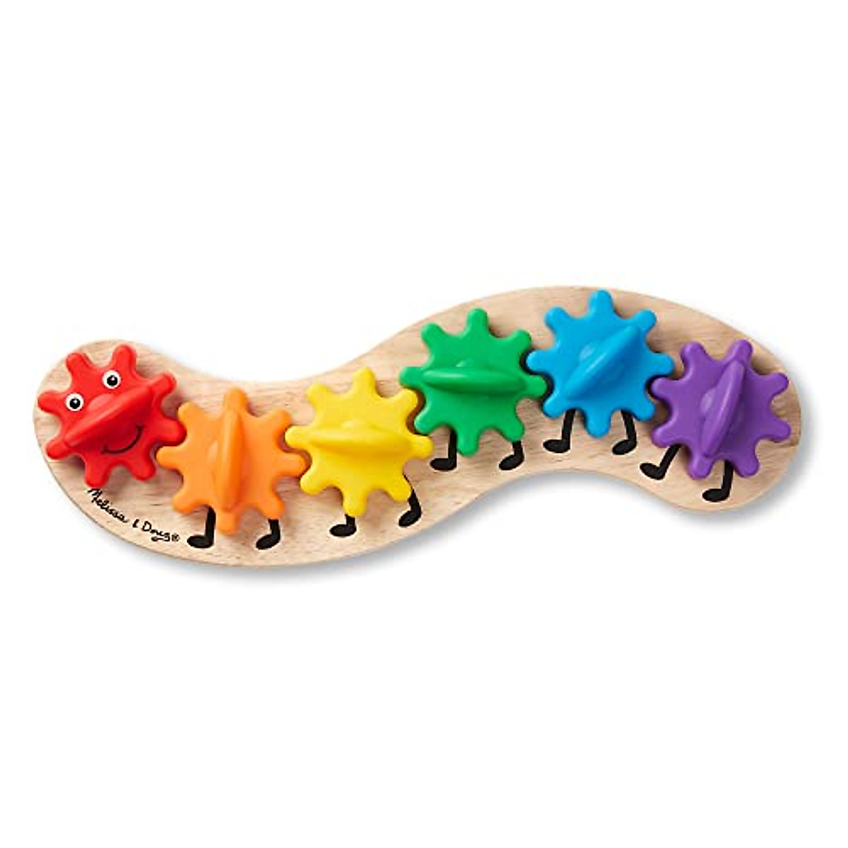 Melissa & Doug Rainbow Caterpillar Gear Toy With 6 Interchangeable Gears - For Toddlers And Babies