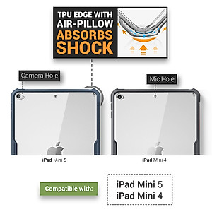 TineeOwl iPad Mini 5/4 Ultra Slim Clear Case, Flexible TPU, Absorbs Shock, Lightweight, Thin (Black)