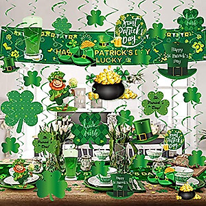 GOER St. Patrick's Day Party Decorations,30 Pcs Irish Shamrock St. Patrick's Day Hanging Swirls Party Supplies