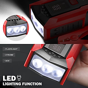 DNA MOTORING 12V 2000A Peak Multi-Function Portable Car Battery Jump Starter for Up to 8.0L Gas / 6.3L Diesel Engine, with Carry Case,TOOLS-00275