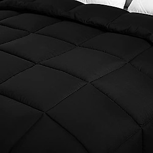 Utopia Bedding All Season 250 GSM Comforter - Plush Siliconized Fiberfill Comforter King Size - Box Stitched (King/Cal King, Black)