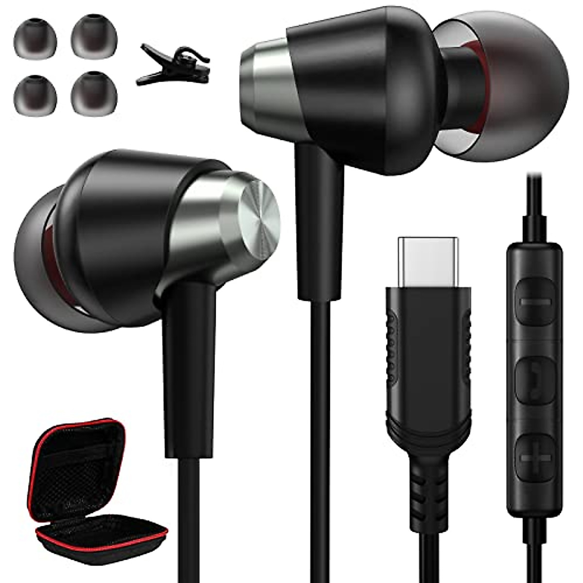 ACAGET USB C Earbuds for Galaxy S23 Ultra, Wired USB Type C Headphones with Mic Noise Cancelling Setero Earphones Magnetic in-Ear Headset for Samsung A53 S22 Plus S21 FE Pixel 7 6A OnePlus 11 10 Pro 9