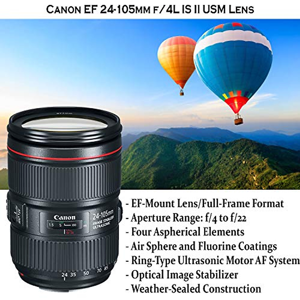 Canon EOS 5D Mark IV DSLR Camera 5 Lens Professional Bundle with Canon 24-105mm USM, 50mm f/1.8 & 75-300mm Lenses + 500mm & 650-1300mm Preset Telephoto Summer Special Wildlife Bundle