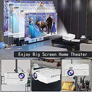 WiFi Laptop Projector Computer Projector 2022 Upgrade 5500L 210" Projector for Outdoor Movies, Supports 1080P Synchronize Smartphone Screen by WiFi/USB Cable for Home Entertainment iOS/Android