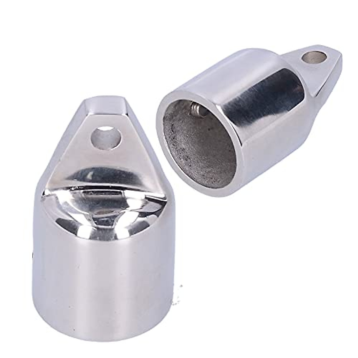 Universal Top Cap External Eye End Accessories 316 Stainless Steel Bimini for 1in OD Round Tube (Pack of 2) for Top Caps Tube Canopy Hardware Eye End Cap Top Cap Fitting Boat Slide Cap Top Eye End Sta