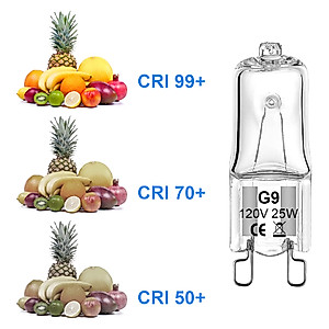 WeshLMPO G9 Bulb 25W G9 Halogen Light Bulbs 2 Pin for Range Hood Lights, Microwave Ovens, Bathroom Light Bulbs, Chandeliers 120V 2700K Warm White 12 Pack