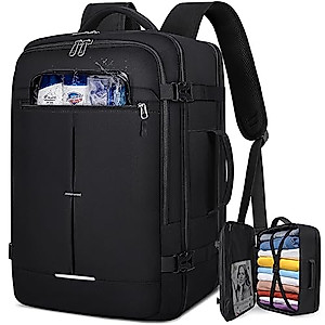 Travel Backpack for Men 40L Carry on Backpack Airline Approved 17 Inch Laptop Backpack Waterproof Large Travel Backpack Luggage Daypack Business College Weekender Overnight Backpack Men Women, Black