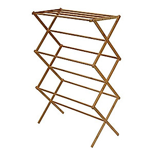 Cortesi Home Eli Natural Bamboo Clothing Drying Rack, 28.5" W x 14.5" L x 43" H