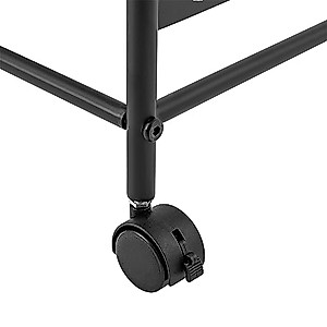3 Tiers Metal Rolling File Carts with Wheels Hanging Files for Letter Size Movable Pull-Out File Folder Rack Drawer File Cabinet for Home Office