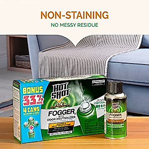 Hot Shot Fogger With Odor Neutralizer, Kills Roaches, Ants, Spiders & Fleas, Controls Heavy Infestations, 24 Count, 2 Ounce