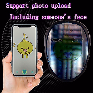 Led Mask With Programmable,Costume Bluetooth Face Mask, Light Up Scream Halloween Cosplay Masquerade For Adults(Rechargeable)