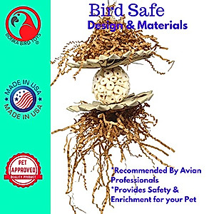 Bonka Bird Toys 3611 Crazy Sola Medium Bird Toy Natural Sola Parrot Cockatoo Amazon Conure Parakeet Budgie Finch Canary African Grey
