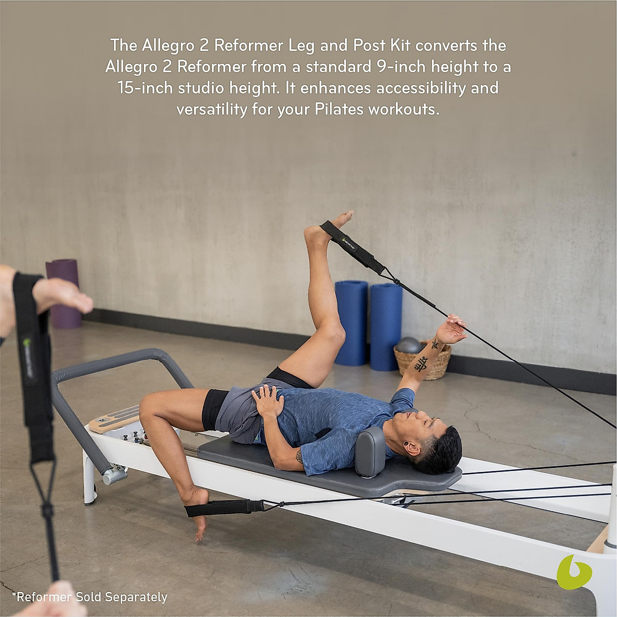 Balanced Body Allegro 2 Leg and Post Kit, Pilates Reformer Accessories, Workout Equipment for Home or Pilates Studio Use