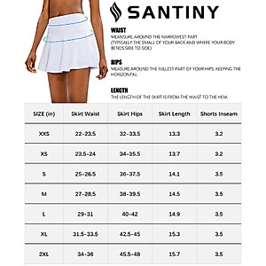 SANTINY Pleated Tennis Skirt for Women with 4 Pockets, High Waisted Athletic Golf Skorts Skirts for Running Casual (Black_M)