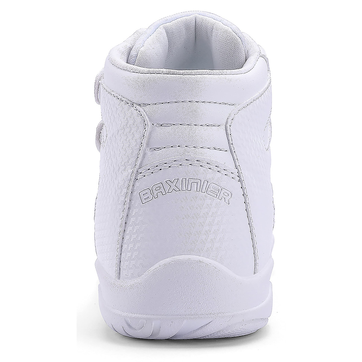 BAXINIER Girls White High Top Cheerleading Shoes Lightweight Youth Cheer Competition Sneakers Training Dance Tennis Shoes - White 4 Big Kid