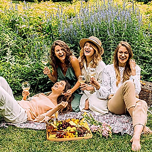 TMD Cheese Board with Knife Set (6pcs) – Elegant Charcuterie Boards with 2 Round Bowls – Wooden Charcuterie Board Set – Cheese board set to Display Your Assortments in Style