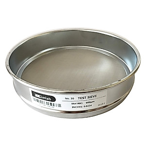KimLab Economy Test Sieve #20 / 850μm Mesh Size,304 Stainless Steel Wire Cloth, 8" Diameter