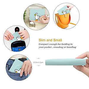 CONISY Cute Wallets for Women, Leather RFID Blocking Small Trifold Wallet with ID Window for Girls and Ladies Womens Wallet (Duck Blue)