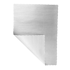 Paper Placemats - Disposable - Scalloped Edge (White, 100)