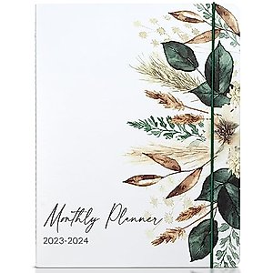 Simplified 2023-2024 Monthly Planner and Calendar Book - Beautiful Modern Dried Floral To Do List Notebook For Women or Men - Easily Organizes Your Tasks to Boost Productivity - Runs Until December 2024