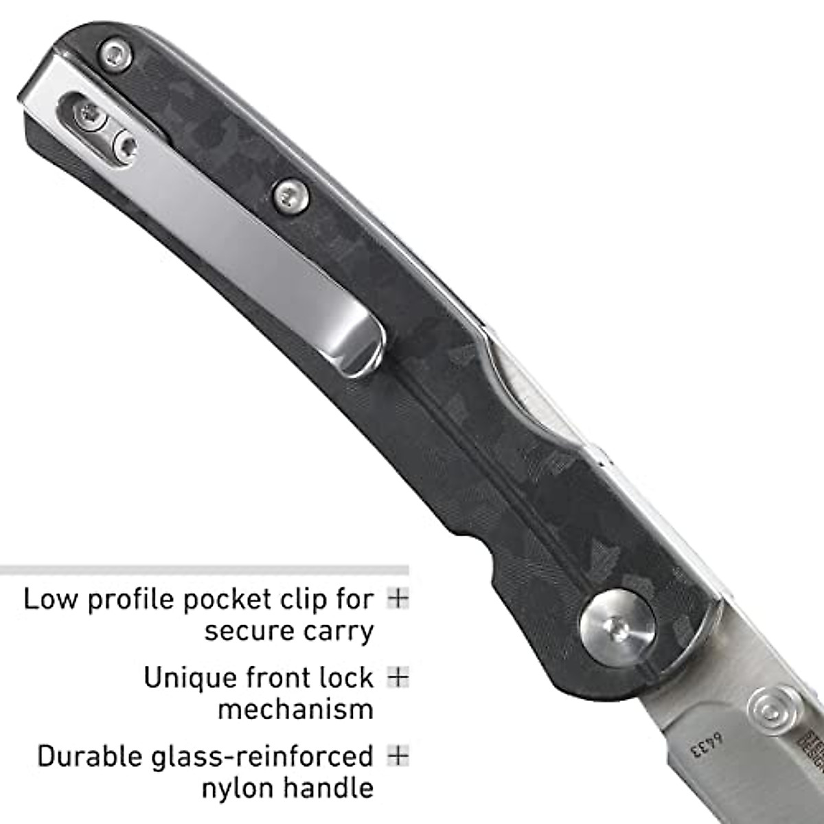 CRKT Kith EDC Folding Pocket Knife: Everyday Carry, Plain Edge Blade, Front Lock, Glass Reinforced Nylon Handle, Pocket Clip, 6433